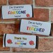 Teacher Appreciation Gift, Printable Candy Bar Wrappers, Thank You Gift ...