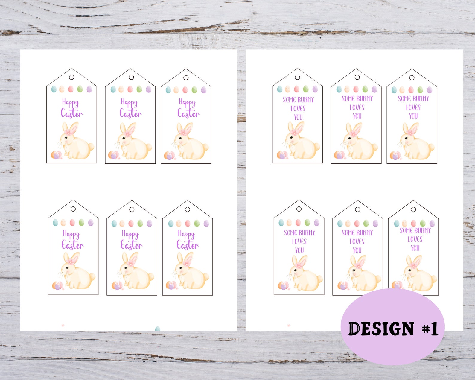 Printable Pastel Easter Tags, Easter Bunny Tags, Easter Favor Tags ...