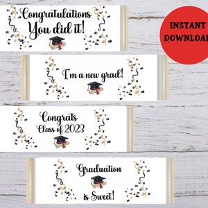 Graduation Candy Bar Wrapper, Graduation Party Favors, Printable Candy ...
