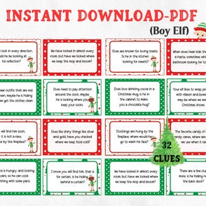 Hidden Christmas Elf Treasure Hunt, Boy Elf Scavenger Hunt. Christmas ...