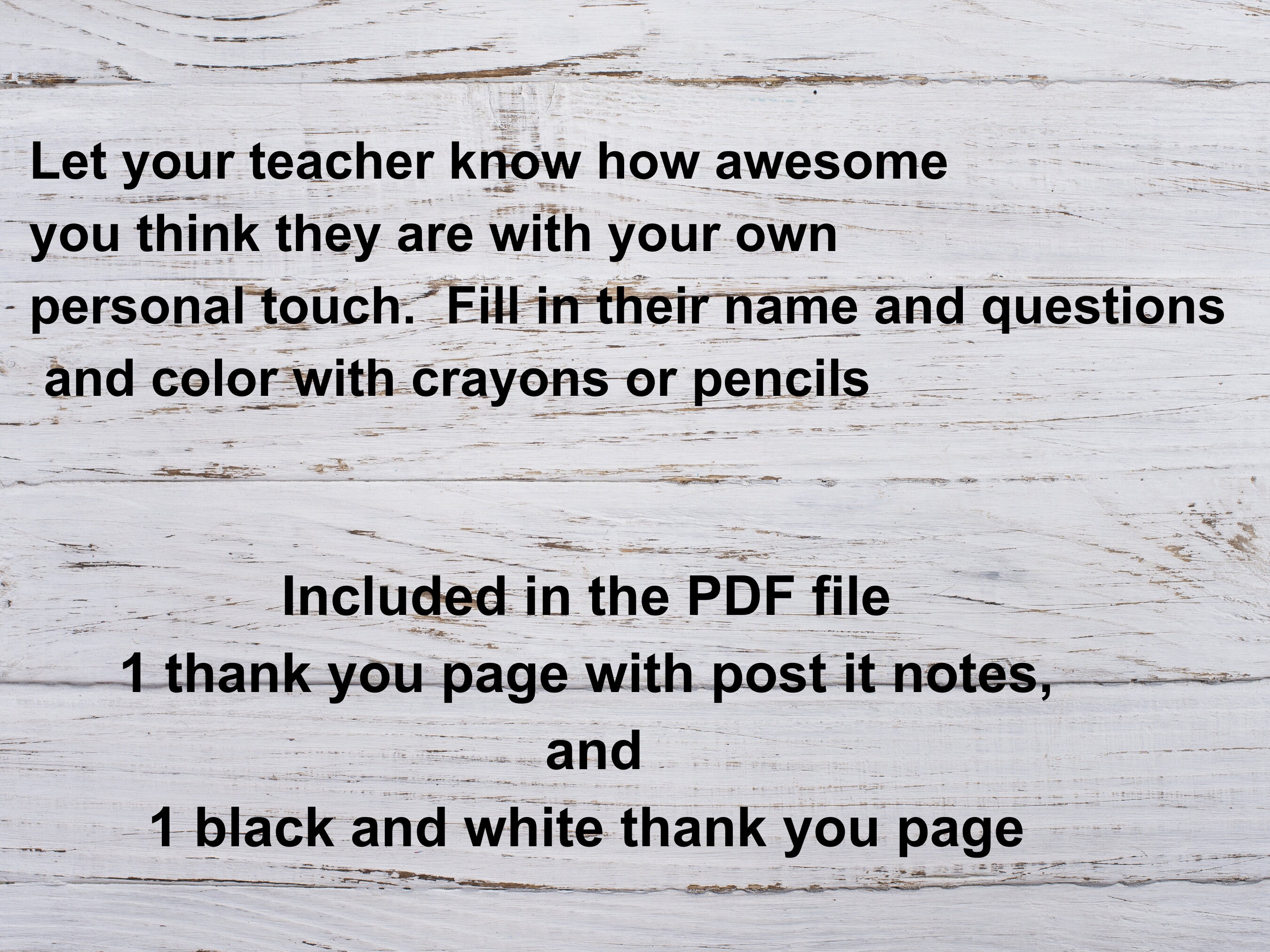 Teacher Appreciation Thank You Printable, Thank You Teacher Gift, All ...