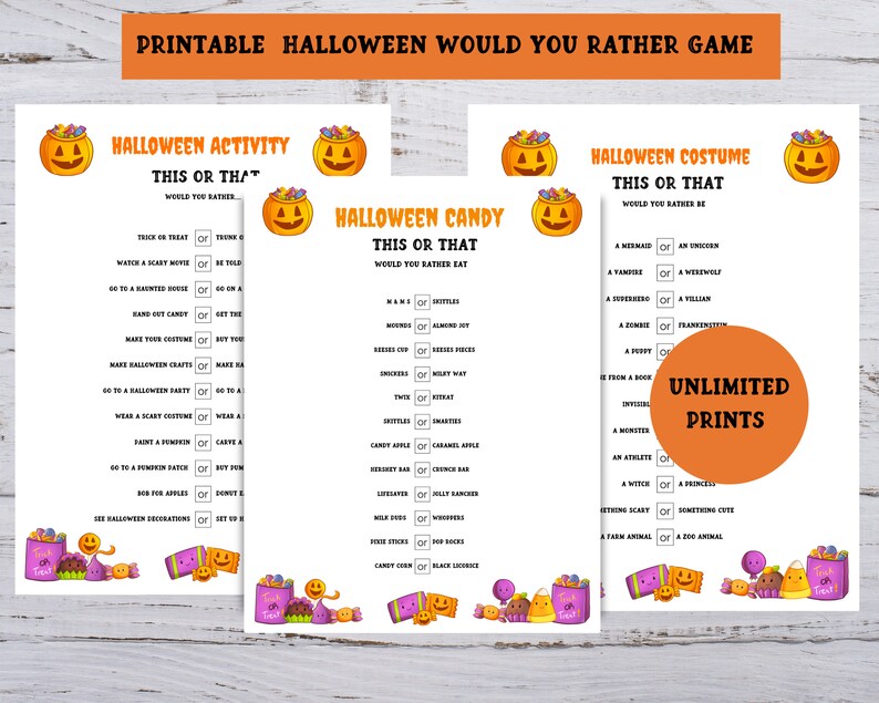 Halloween Would You Rather Game for Kids, Classroom Halloween Activity ...