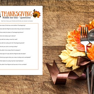 Thanksgiving Riddle Me This, Thanksgiving Trivia Game for Kids ...