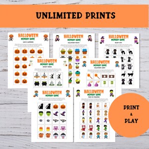 Printable Halloween Memory Game, Classroom Party Games, Halloween ...