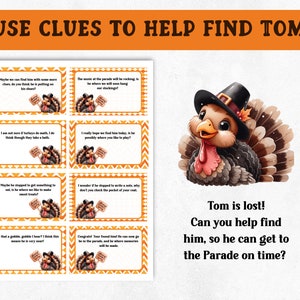 Thanksgiving Turkey Treasure Hunt for Kids, Family Scavenger Hunt Game ...