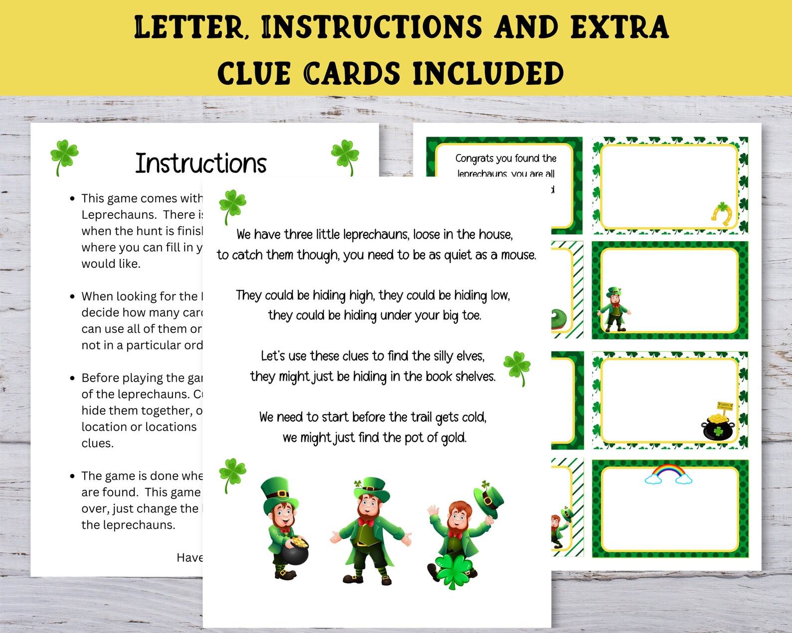 Leprechaun Treasure Hunt for Kids, Leprechaun Hunt Game, Printable St ...