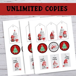 Printable Gnome Christmas Tags, Gift Tags, Printable Gift Tags, Holiday ...