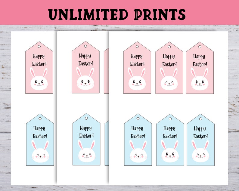 Printable Easter Basket Tags, Easter Favor Tags, Kids Easter Basket ...