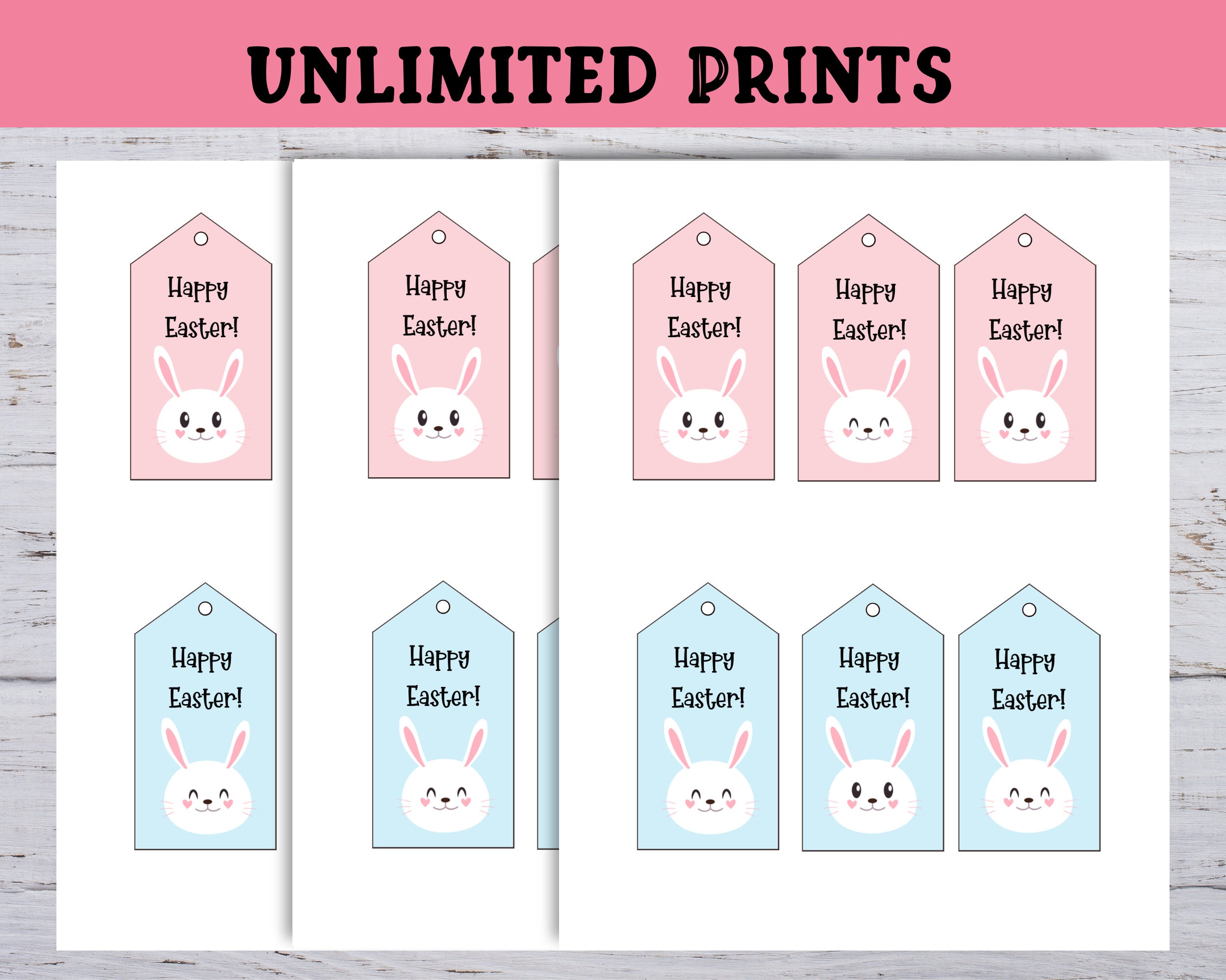 Printable Easter Basket Tags, Easter Favor Tags, Kids Easter Basket ...