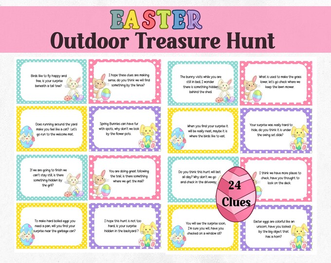 Easter Outdoor Treasure Hunt, Scavenger Hunt for Kids, Printable Easter ...