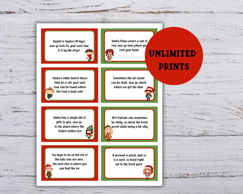 Printable Indoor Christmas Scavenger Hunt, Christmas Treasure Hunt ...