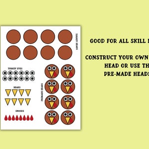 Thanksgiving Printable Napkin Rings Kit, Turkey Craft Kit for Kids ...