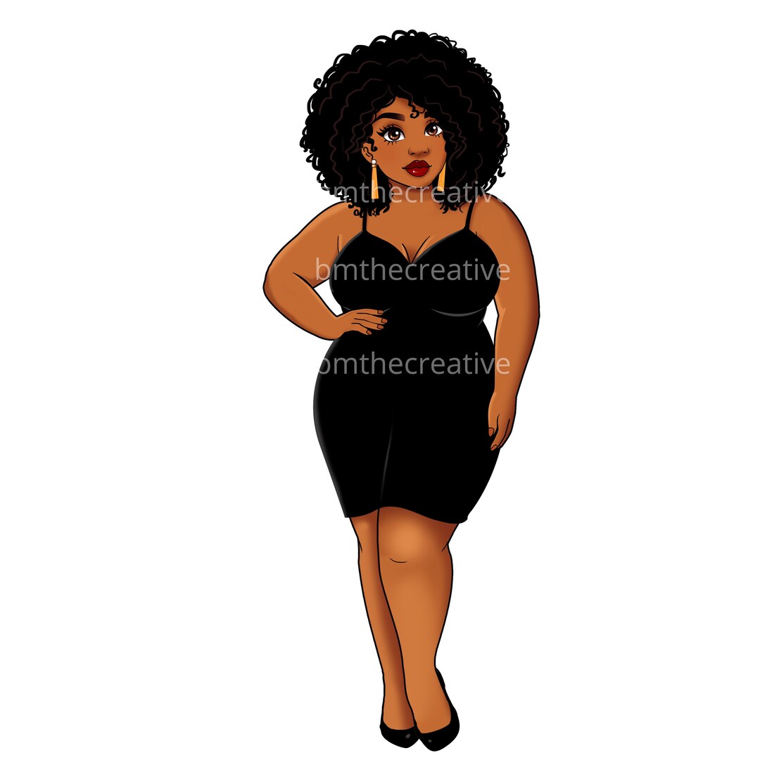 Black Woman Art Png Ms Bre Plus Size Black Woman Clipart Digital Download Bbw Svg Etsy