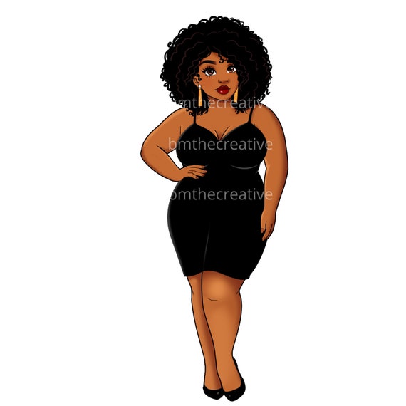 Black Woman Art PNG Ms. Bre Plus Size Black Woman Clipart | Etsy