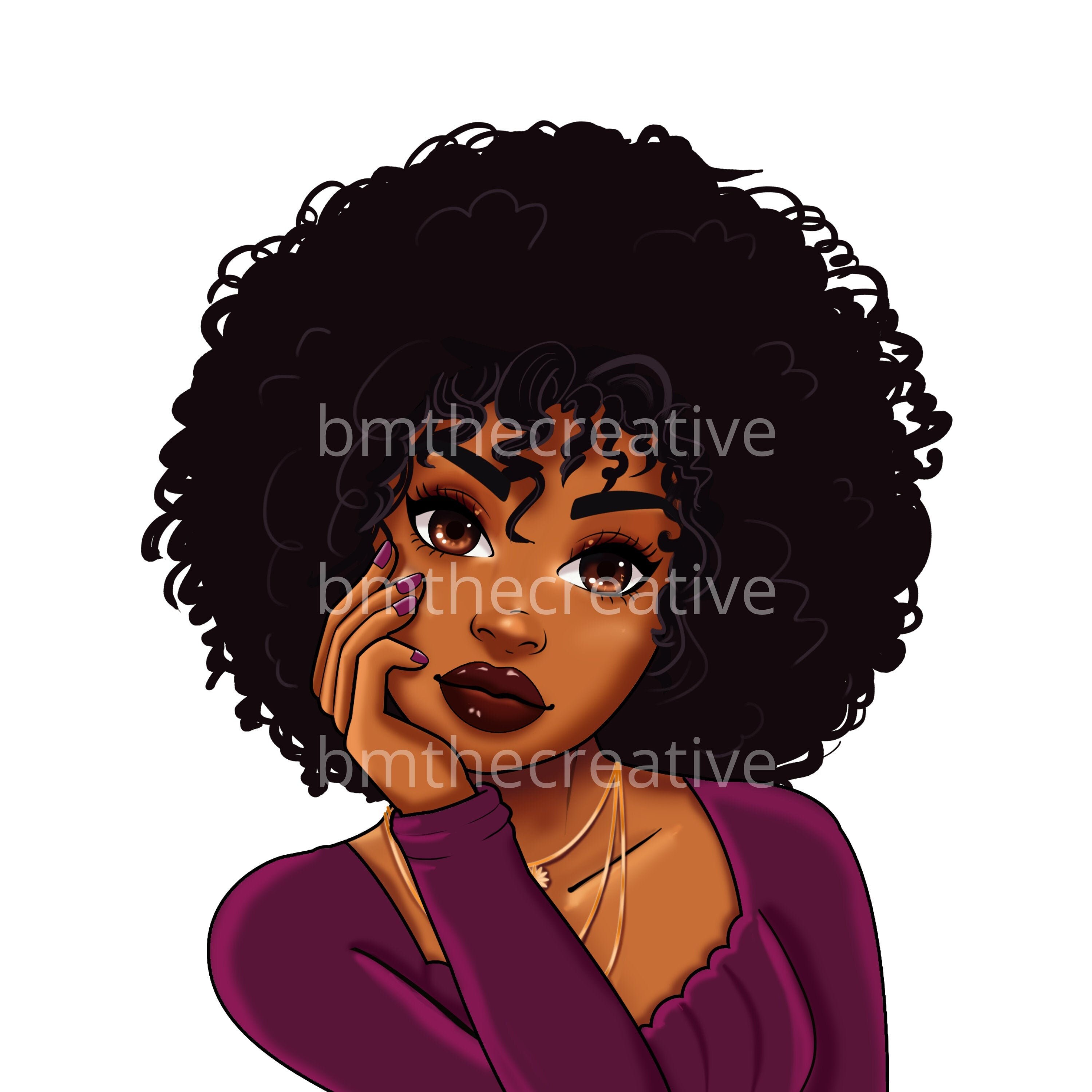 Black Girl Afro Clipart