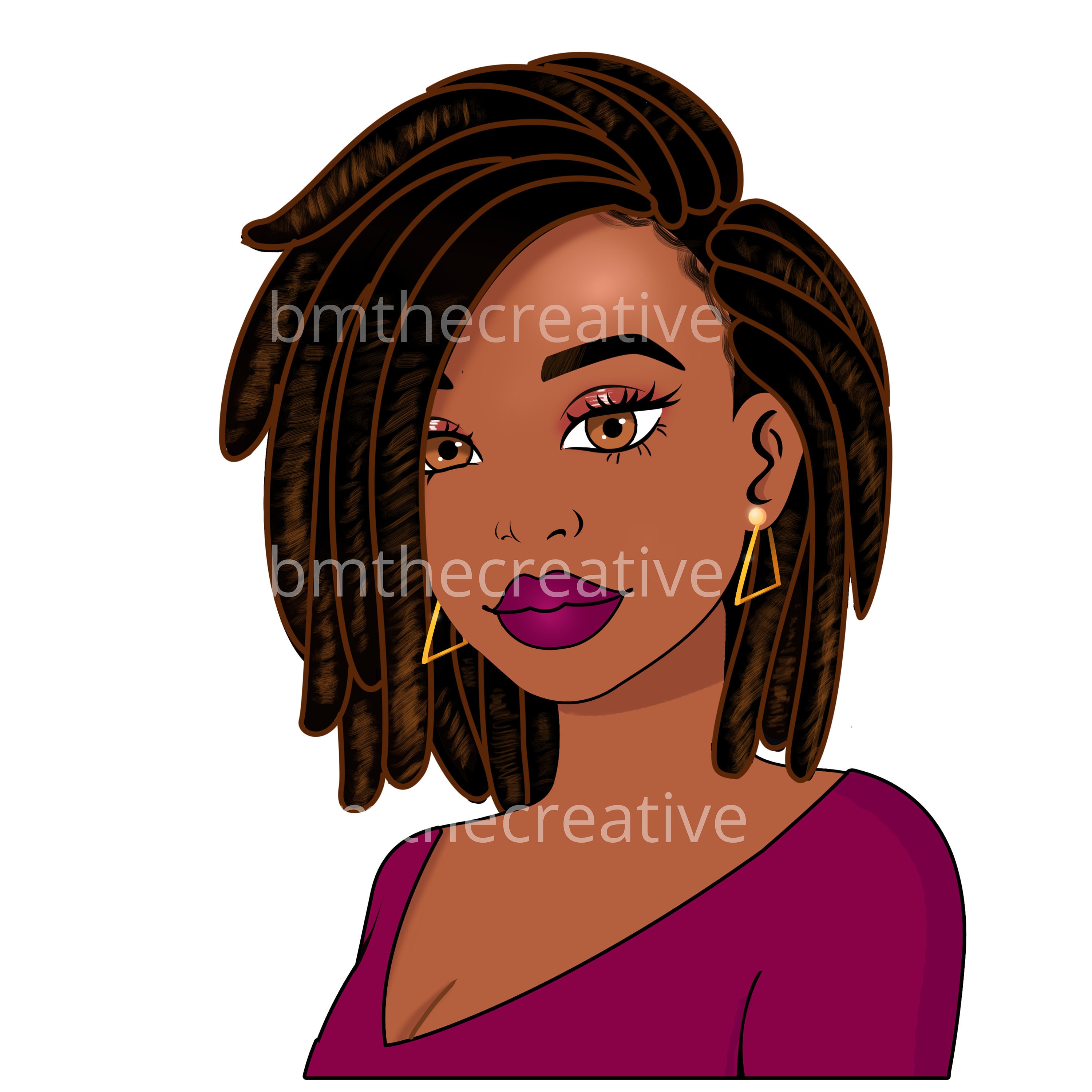 Black Woman With Dreadlocks PNG Clipart "dread Shorty" DIGITAL ...