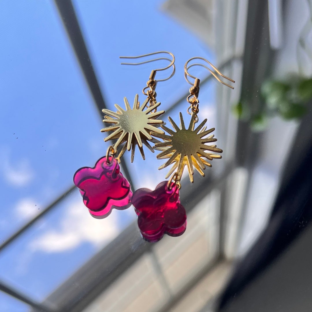 RANDOM MAROON RESIN Earrings - Etsy