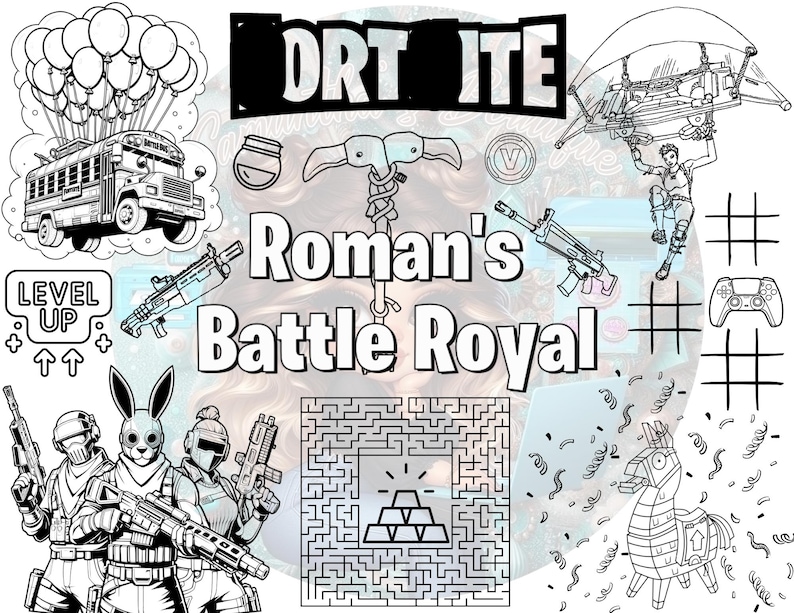 Battle Royal Activity/coloring Sheet - Etsy