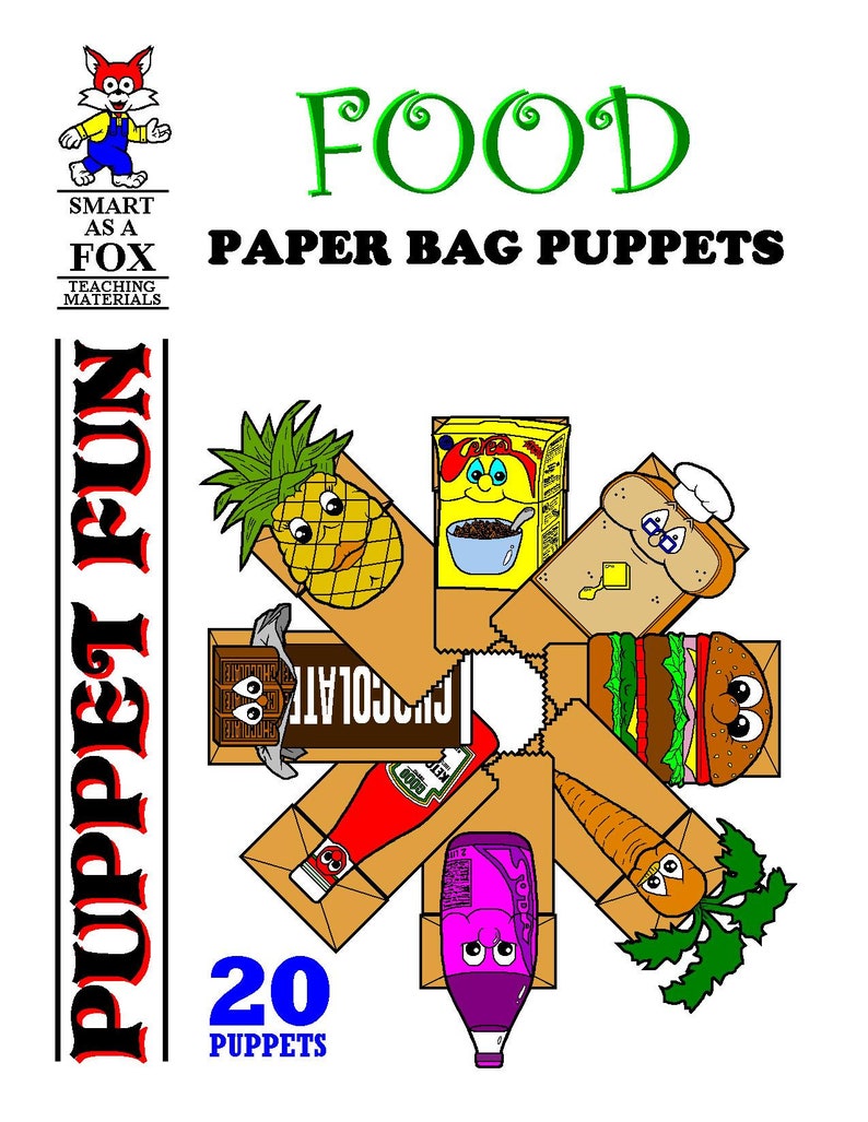 Food Paper Bag Puppets - Now You Can Play With Your Food! - Etsy