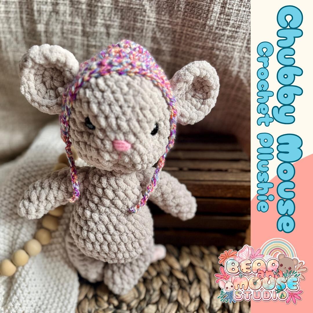 Chubby Mouse Plushie - Handmade Cute Mouse Toy - Adorable Amigurumi ...