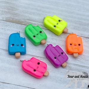 Neon Popsicle Charm Kawaii Charms Polymer Clay Charms - Etsy