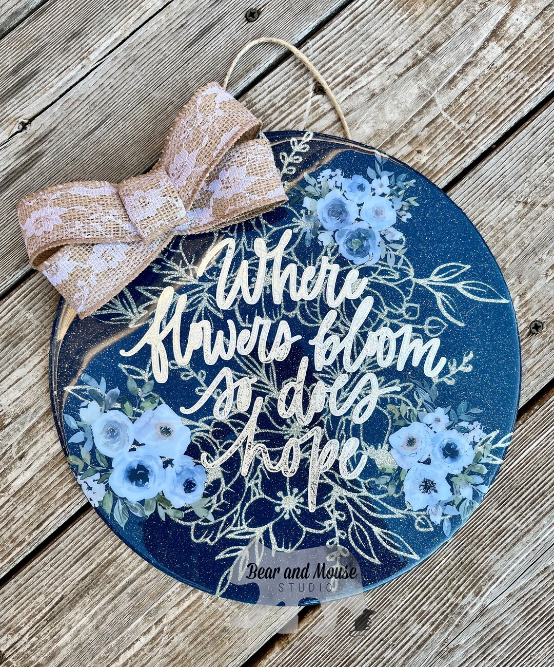 Floral Door Sign, Door Decor, Motivational Decor, Door Hanger ...