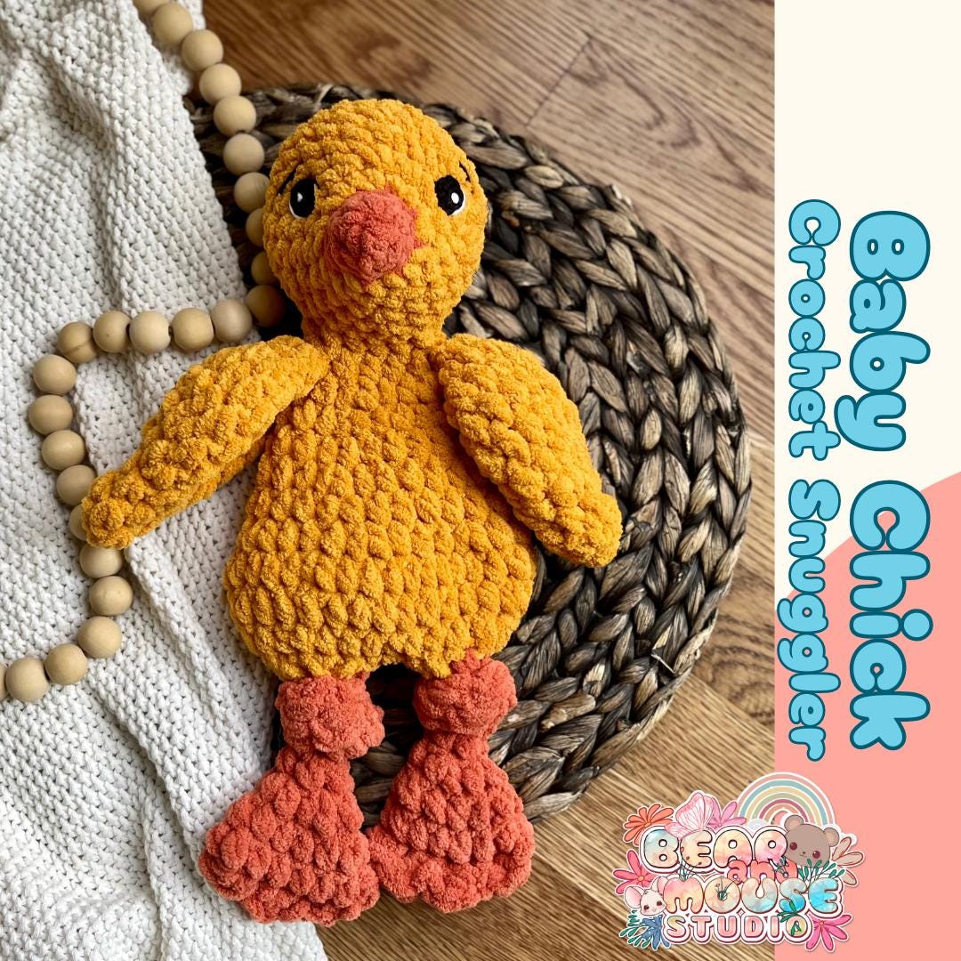 Baby Chick Crochet Lovey, Crochet Plush Snuggler, Crochet Chicken, Farm ...