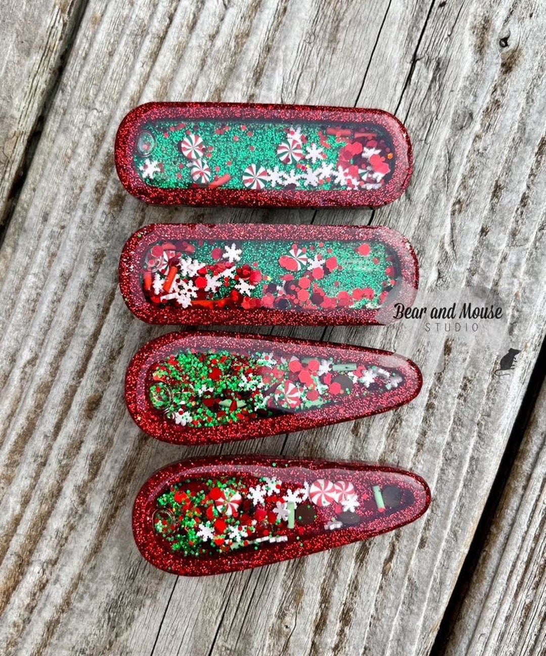 Christmas Shaker Barrette, Hair Accessories, Hair Clippies, Gift for ...