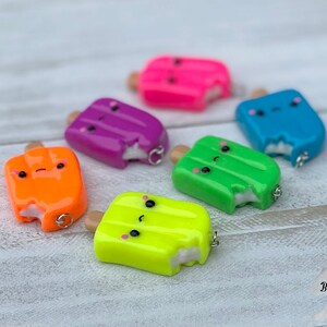 Neon Popsicle Charm Kawaii Charms Polymer Clay Charms - Etsy