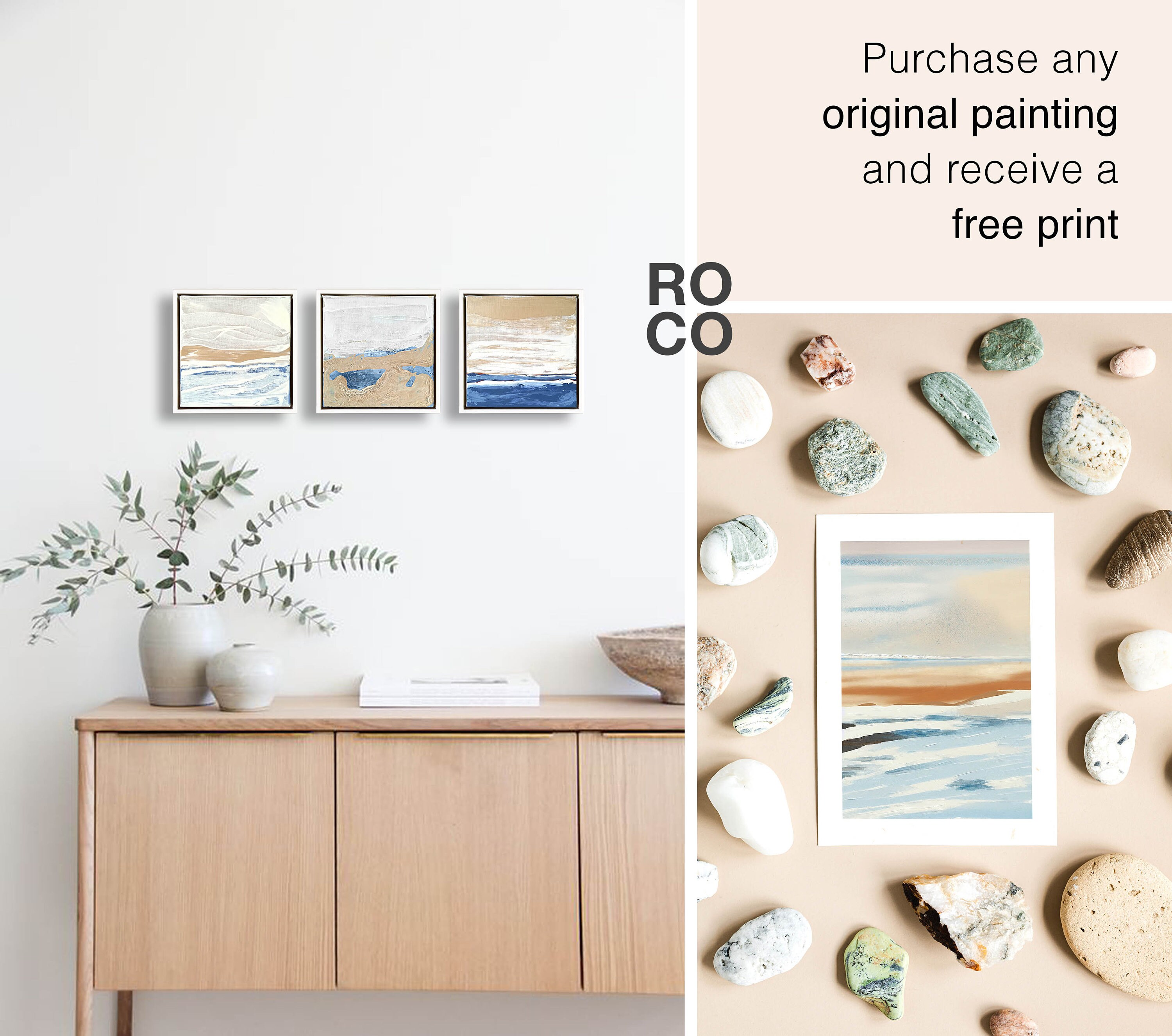 Set of 3 Seaside Print Fine Art Print Beach Wall Art Sea - Etsy