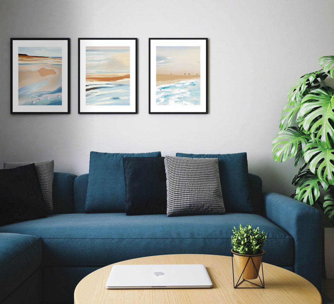 Set of 3 Seaside Print Fine Art Print Beach Wall Art Sea - Etsy