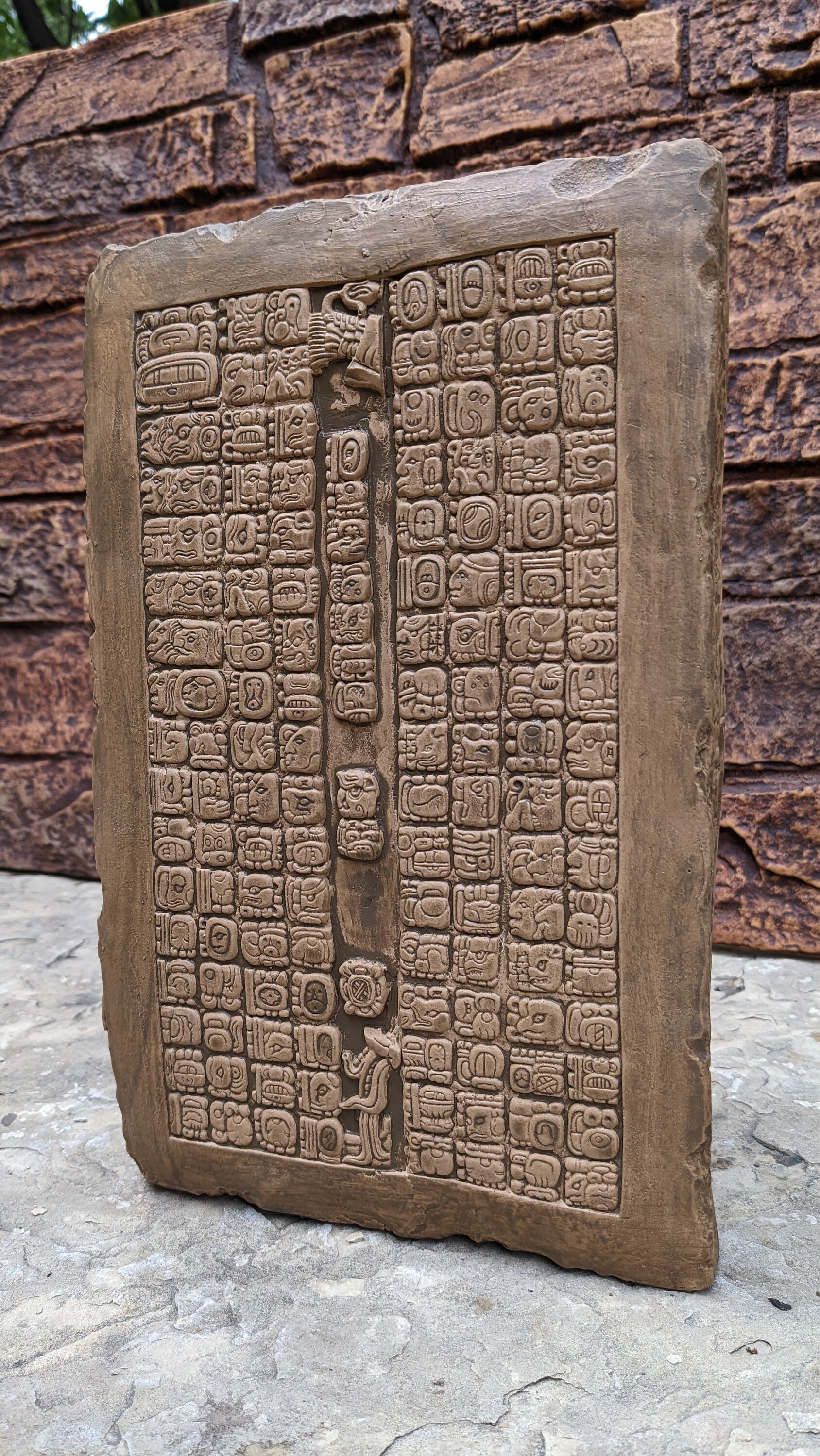 Aztec Maya Glyphs Carvings Hieroglyphics 13" Stone Look - Etsy