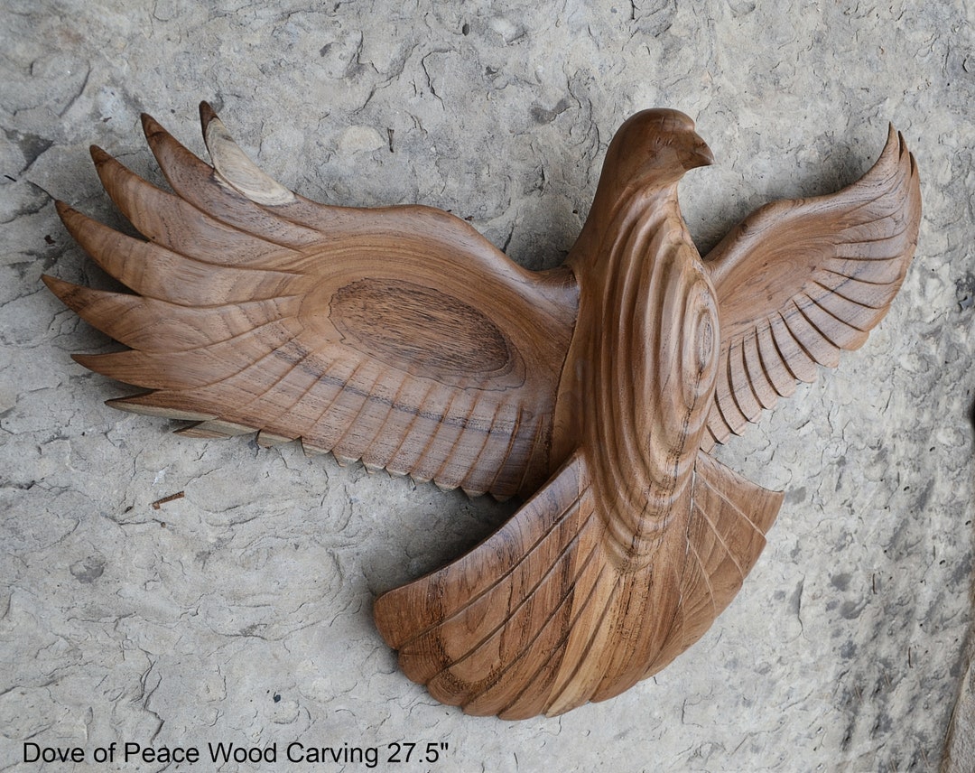 Dove of Peace Wood Carving Hand Made 27.5" - Etsy