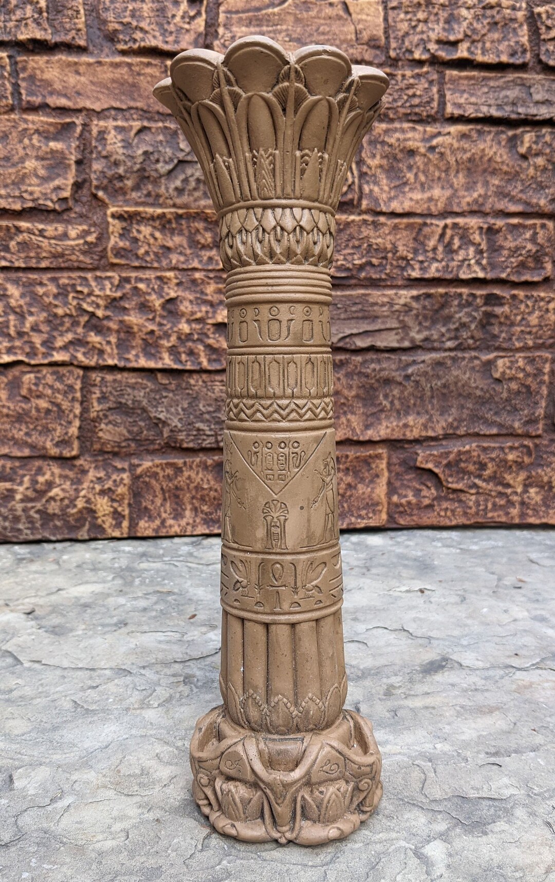 Egyptian Column Wall Fragment Sculpture Relief 12" 2 Pc Set - Etsy