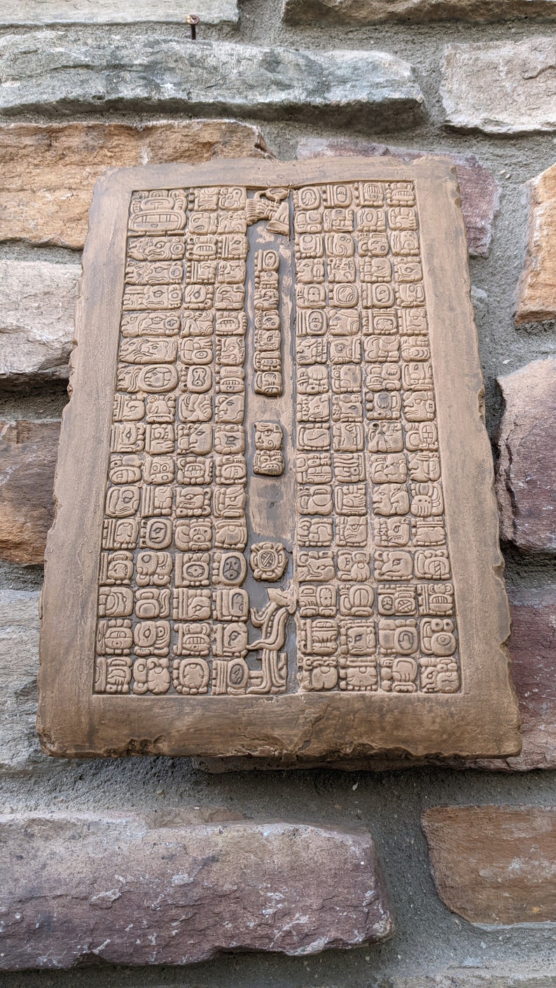 Aztec Maya Glyphs Carvings Hieroglyphics 13" Stone Look - Etsy