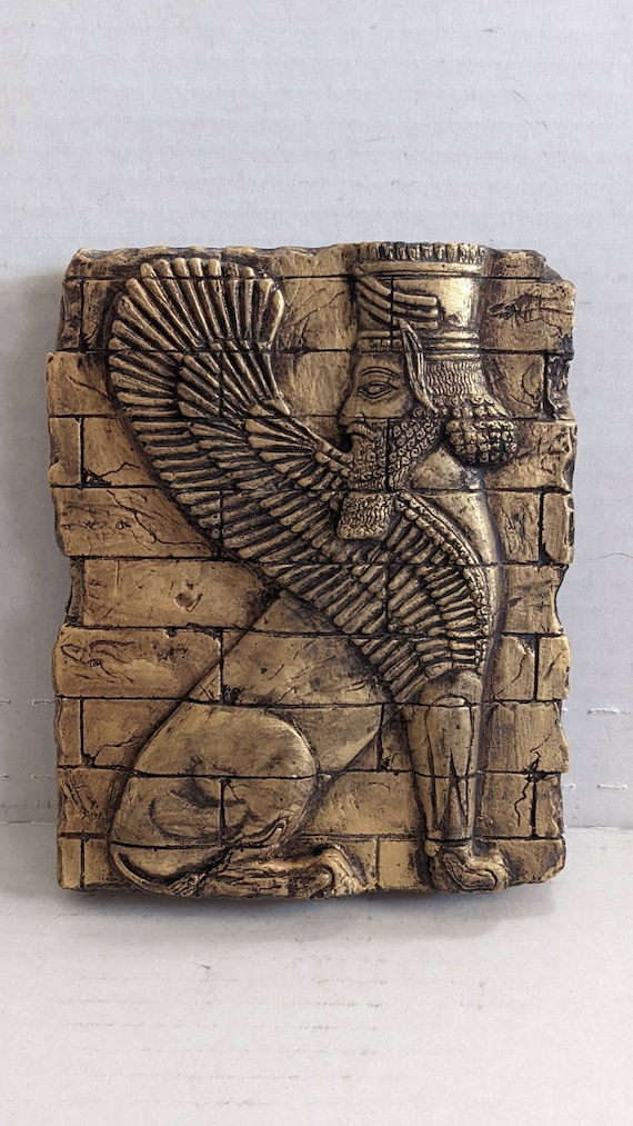 Assyrian Sumerian Winged Sphinx Susa Lion Shedu Palace Darius - Etsy