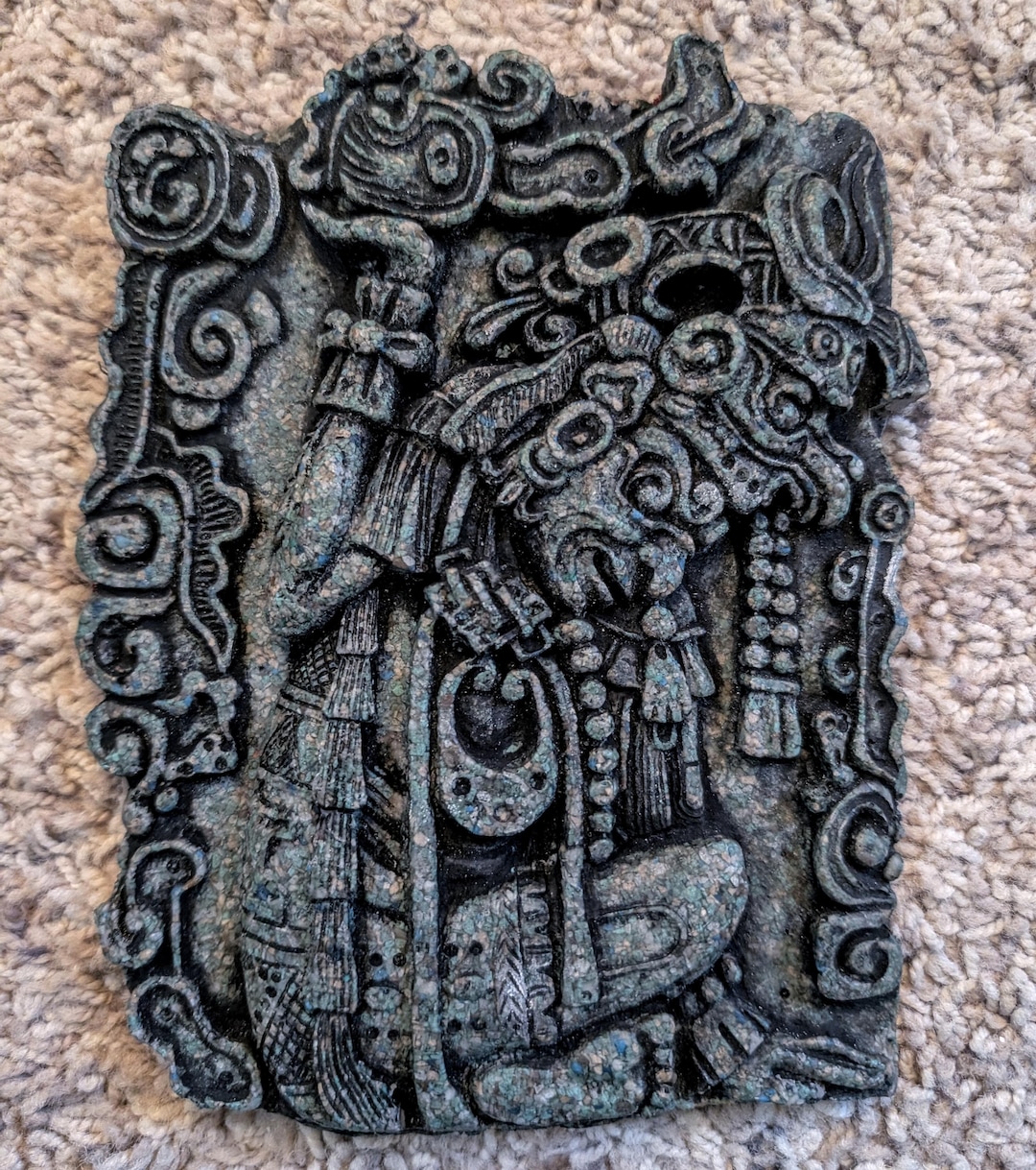 History Aztec Maya Itzamna Artifact Carved Sculpture Statue 7" Tall ...