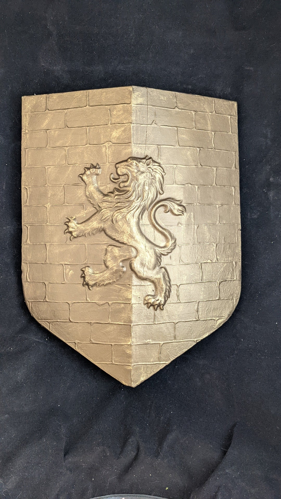Coat Arms Rampant Lion Brick Wall Shield Sculpture Plaque 13" - Etsy