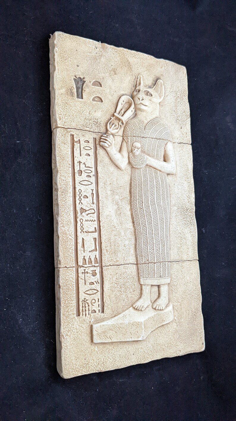 Egyptian Bastet Sculptural Wall Relief 11"-q11 - Etsy