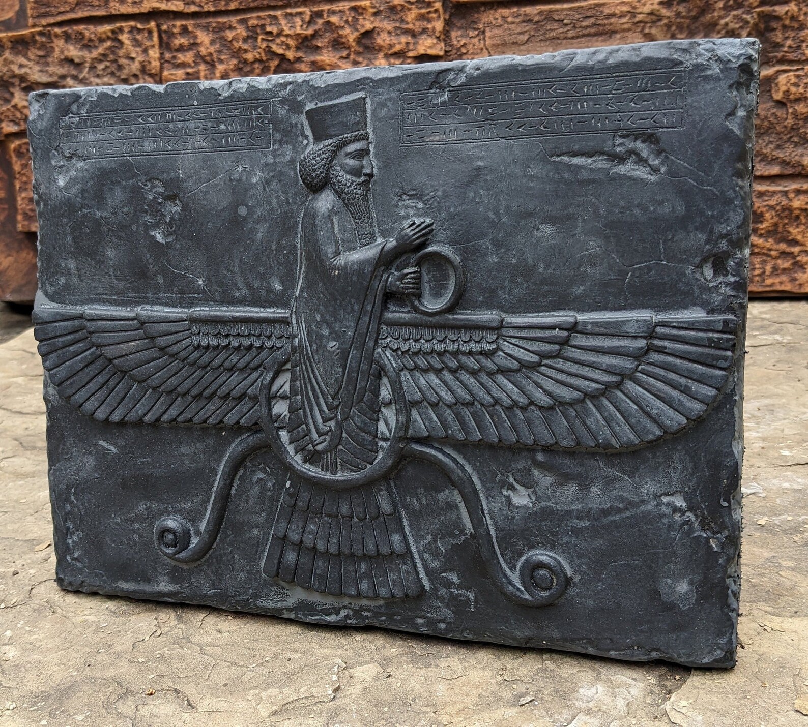 Assyrian Ahuru Mazda Faravahar Persian Persepolis Art Wall Sculpture 12 ...