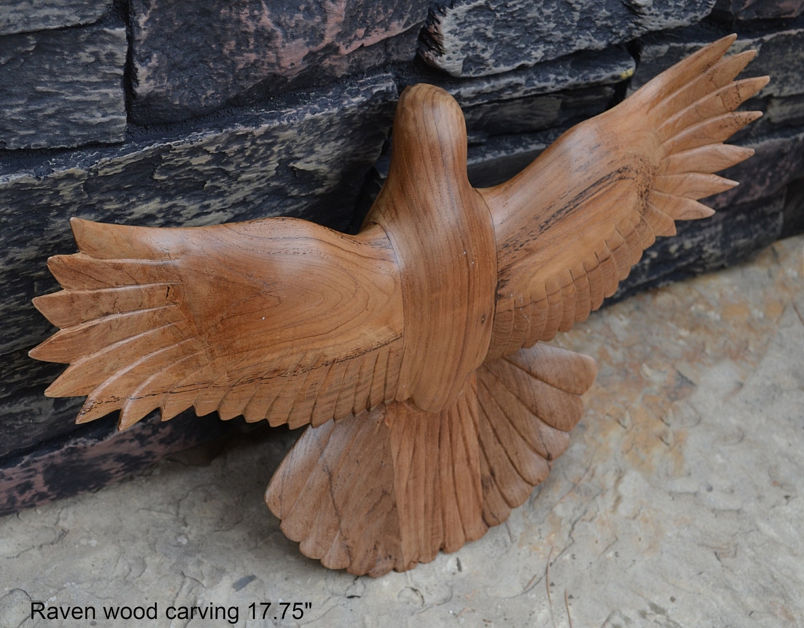 Raven wood carving Hand made 17.5 - Etsy 日本