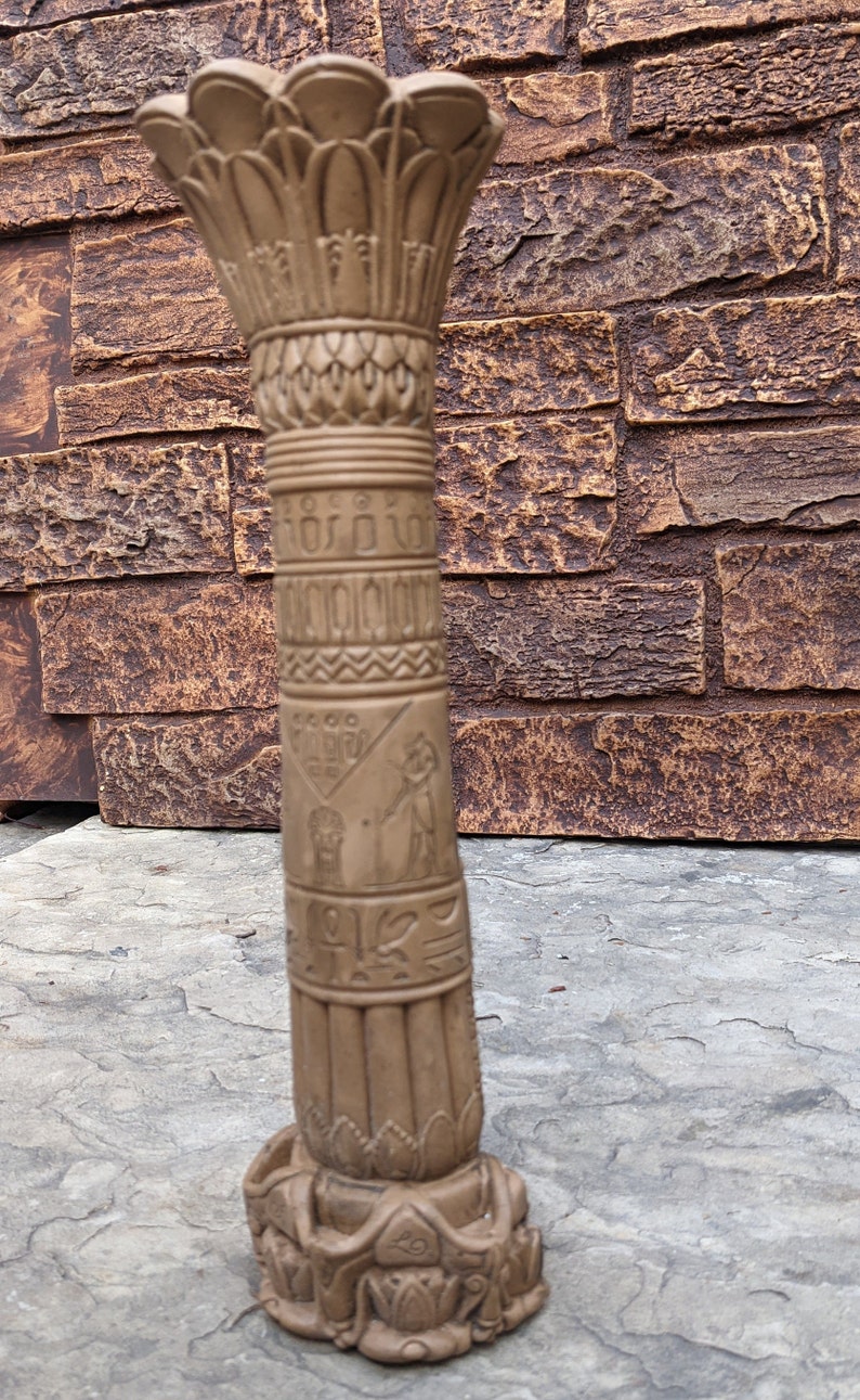 Egyptian Column Wall Fragment Sculpture Relief 12" 2 Pc Set - Etsy