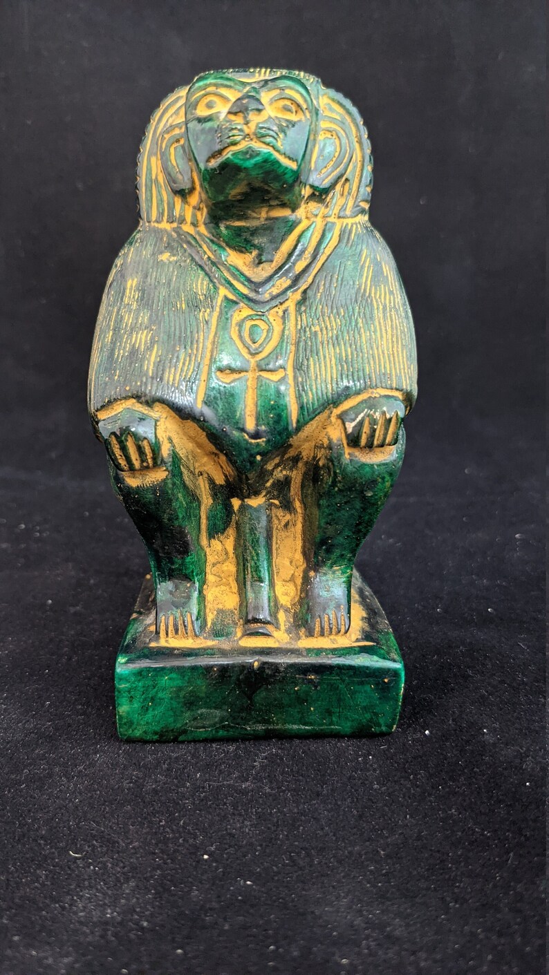 Egyptian THOTH Hedj-wer God of Wisdom Baboon Sculpture Carving - Etsy ...