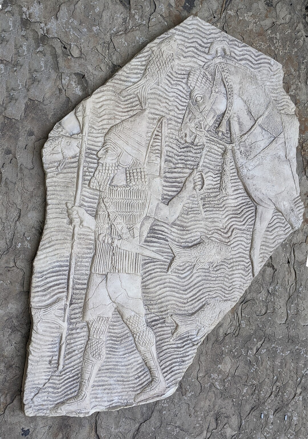 Assyrian Cavalryman Horse Sculpture Statue Relief Wall Museum ...