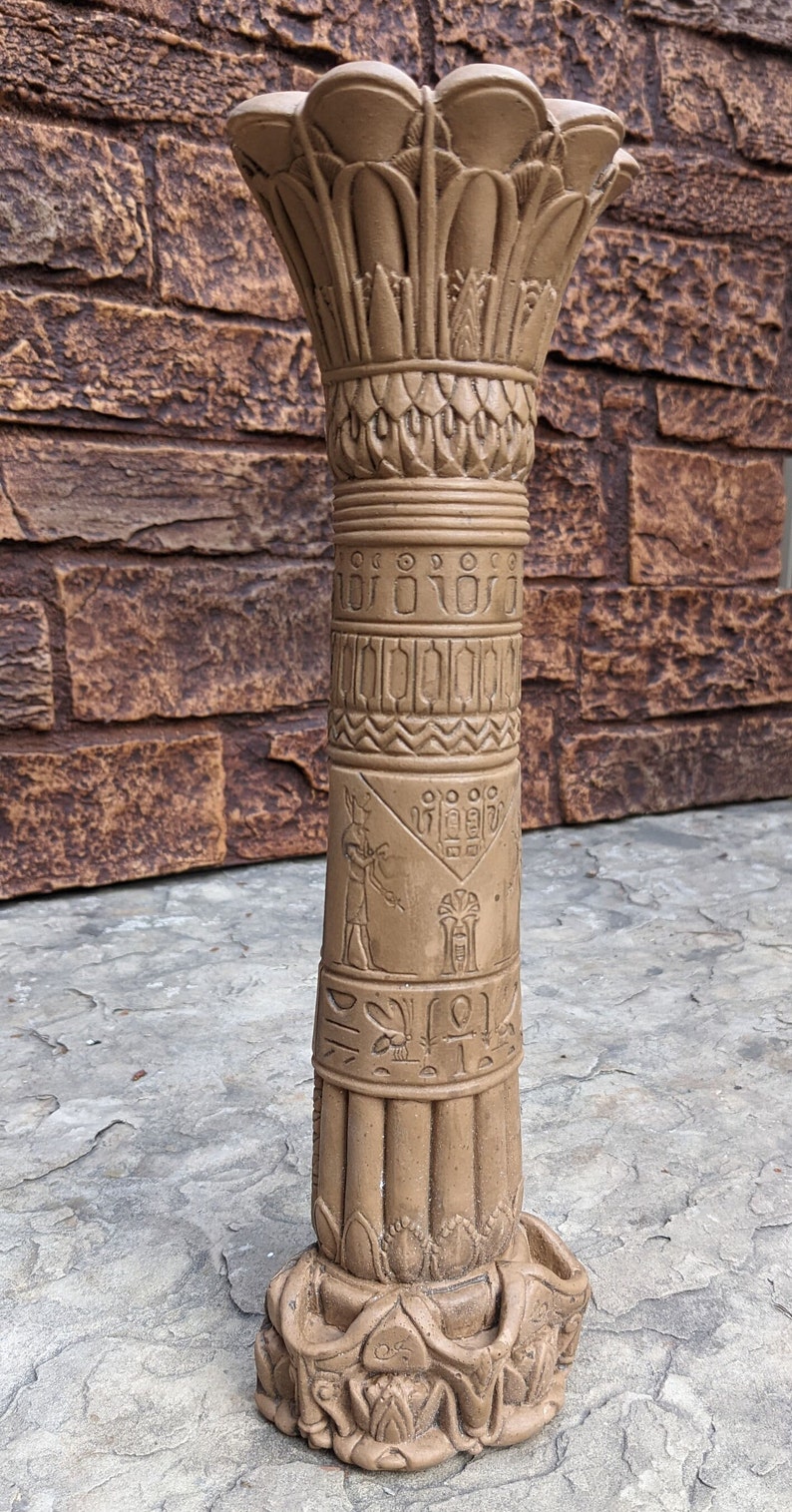 Egyptian Column Wall Fragment Sculpture Relief 12" 2 Pc Set - Etsy