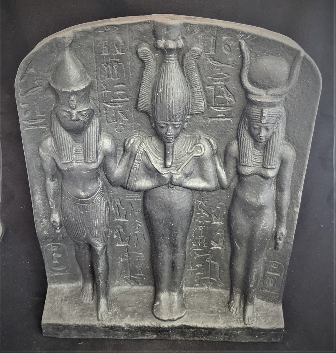 Egyptian Triad of Osiris Dedia Stele the Master Builder Isis Osiris ...