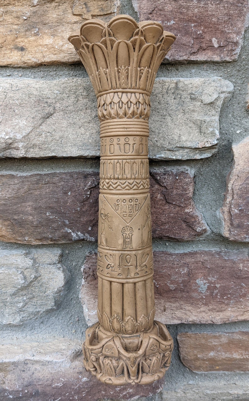 Egyptian Column Wall Fragment Sculpture Relief 12" 2 Pc Set - Etsy