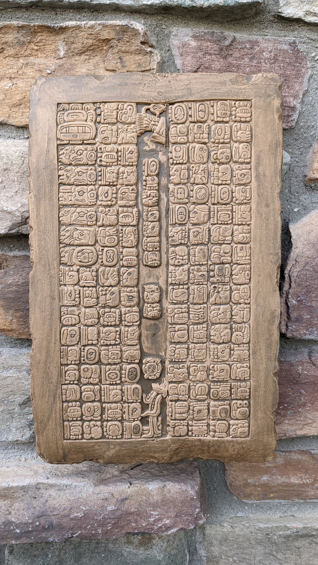 Aztec Maya Glyphs Carvings Hieroglyphics 13" Stone Look - Etsy