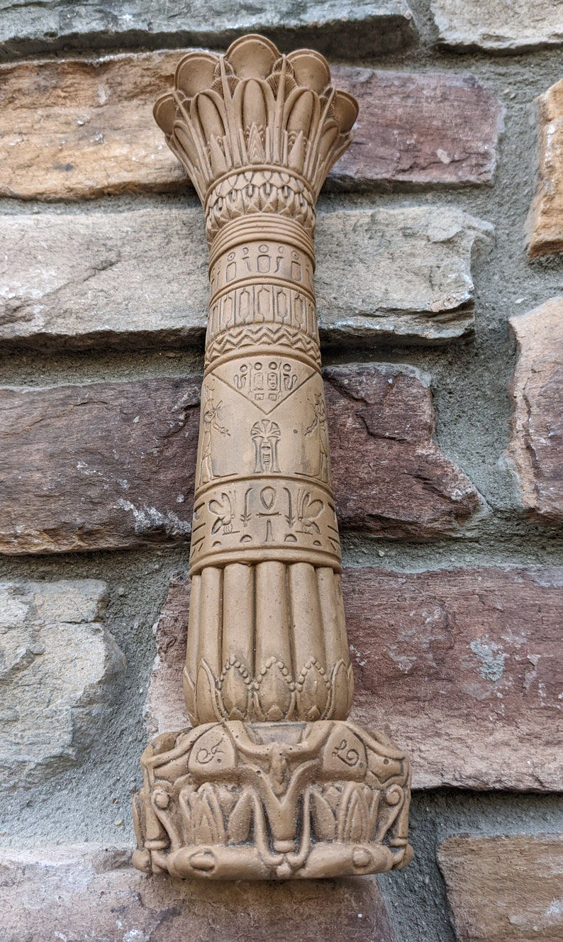 Egyptian Column Wall Fragment Sculpture Relief 12" 2 Pc Set - Etsy