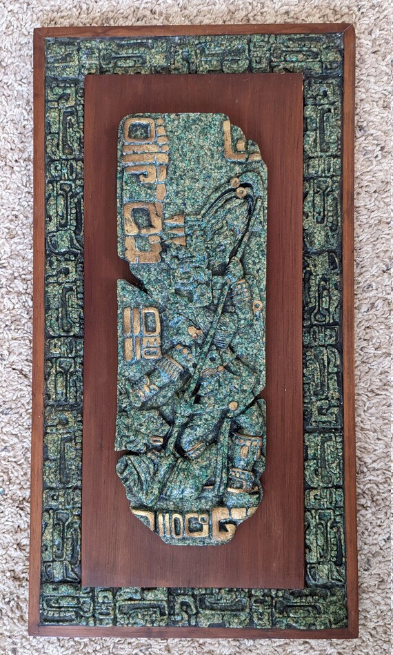 Aztec Mayan Lintel Fragment Wall Sculpture Plaque 20 | Etsy
